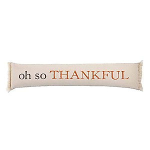 Mud Pie Long Reversible Pillow, 7" x 35", White