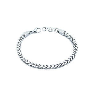 Stainless Steel Polished 8-8.6 inch Heavy Wheat Bracelet Silver 316L Stainless Steel Chain 5*5mm Bracelet