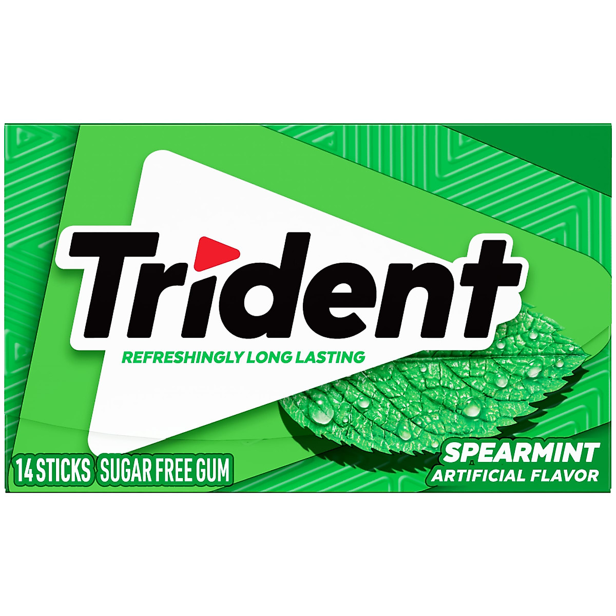 Trident Spearmint Sugar Free Gum, 12 Packs of 14 Pieces (168 Total Pieces)