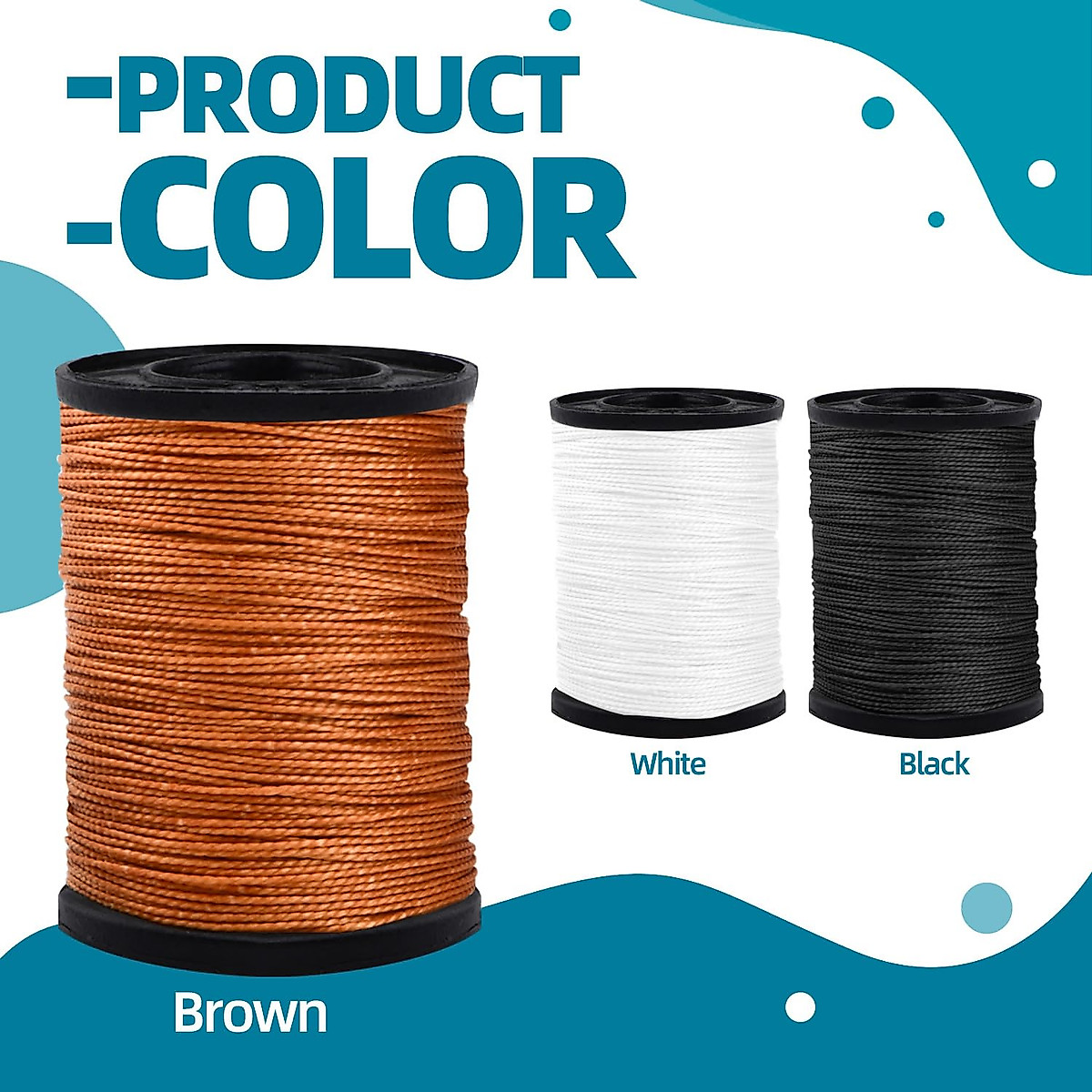 Topus Extra Strong Upholstery Repair Sewing Thread Kit and Heavy Duty Household Hand Needles, Including 7 Styles of Leather Canvas Sewing Needles and 3 Colors Nylon Thread (70 Yard of Each Roll)