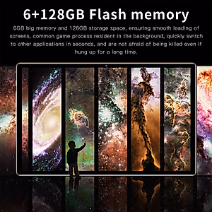 10.1 Inch Tablet for Android11, 4G Network Phone Call, 5G 2.4G WiFi Tablet PC, Octa Core 6G RAM 128G ROM, 8000mAh Battery, with Dual SIM Card Slot, Gifts for Kids (Gold)
