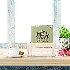 Cabilock Farmhouse Wood Planter Small Crate Wooden Desktop Storage Organizer Remote Control Caddy Holder Wood Box Container for Desk Office Supplies Home and Table S Decorative Box Wood Flower Pot