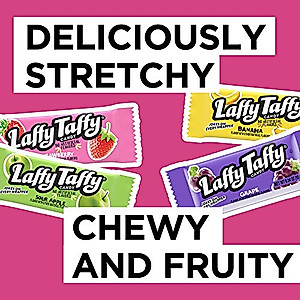 Laffy Taffy Candy, Assorted Fruit Flavors, Individually Wrapped Mini Bars, 6 Ounce Bag