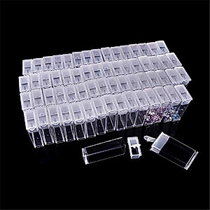 Transparent Storage Box w/ 64 Slots Plastic Beads Storage Container Box Multi Storage Jars Diamond Painting Boxes Adjustable Storage Diamond Embroidery Box of Diamond Embroidery Box Jewelry Organizat