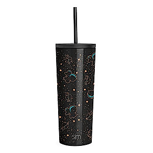 Simple Modern Disney Insulated Tumbler Cup with Flip Lid and Straw Lid | Gifts for Women Men Reusable Stainless Steel Water Bottle Travel Mug | Classic Collection | 24oz Minnie Mouse Starry Sky