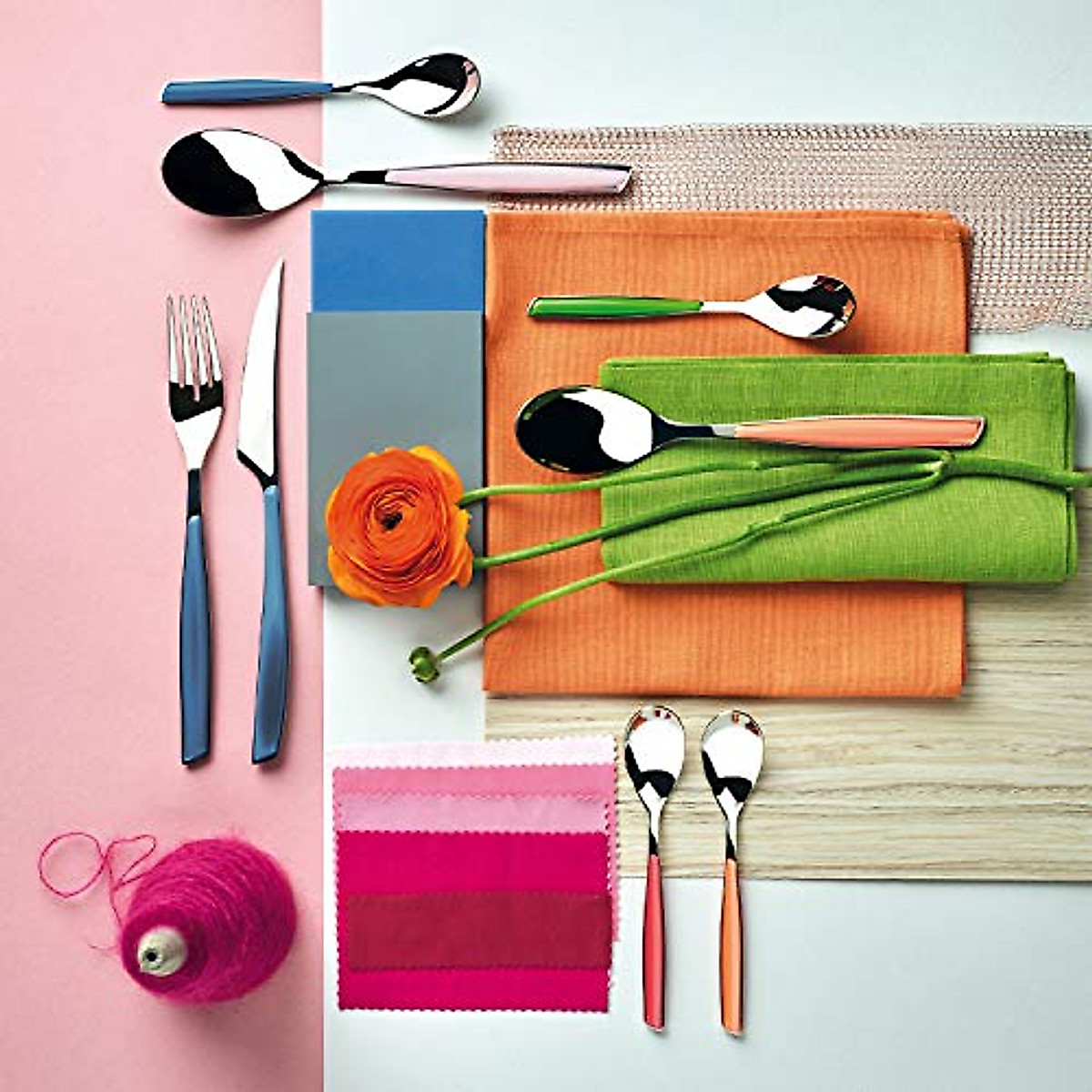 Bugatti GLAA-021F17/6 Glamour 6-Piece Cutlery Set Cake Forks SAN/Steel Multi-Coloured 16 x 20 x 3 cm