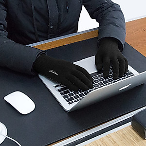 Achiou Winter Gloves for Men Women, Touch Screen Texting Warm Gloves with Thermal Soft Knit Lining,Elastic Cuff