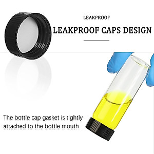 JIUWU Clear Glass Vials 30ml Empty Lab Vials Bottles Liquid Sampling Sample Glass Bottles Screwcap Pack of 12