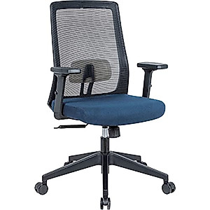 Global Industrial Mesh Task Chair with Seat Slider, Fabric, Ocean Blue