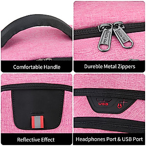 Della Gao Travel Laptop Backpack, Water Resistant Work Backpack with Laptop Compartment, Airline Approved Business Backpack Fit 15.6 Inch Laptops for Women, Pink