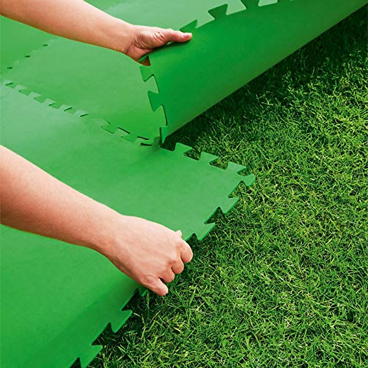 Bestway BW58265-20 Bodenschutzfliesen-Set, 8 Stück á 81 x 81 cm, grün Flowclear Pool Floor Protector, Ground Sheets for Hot tub, Spas and SwimmingPools, 8 x 81cm, Blue, Green