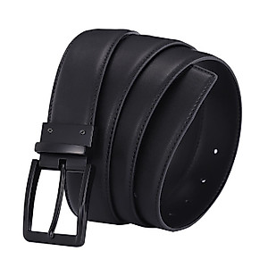 DJCAIZYY 1 3/8" (35mm) Reversible Belt Buckle Replacement Belt Buckle Square Buckles Black