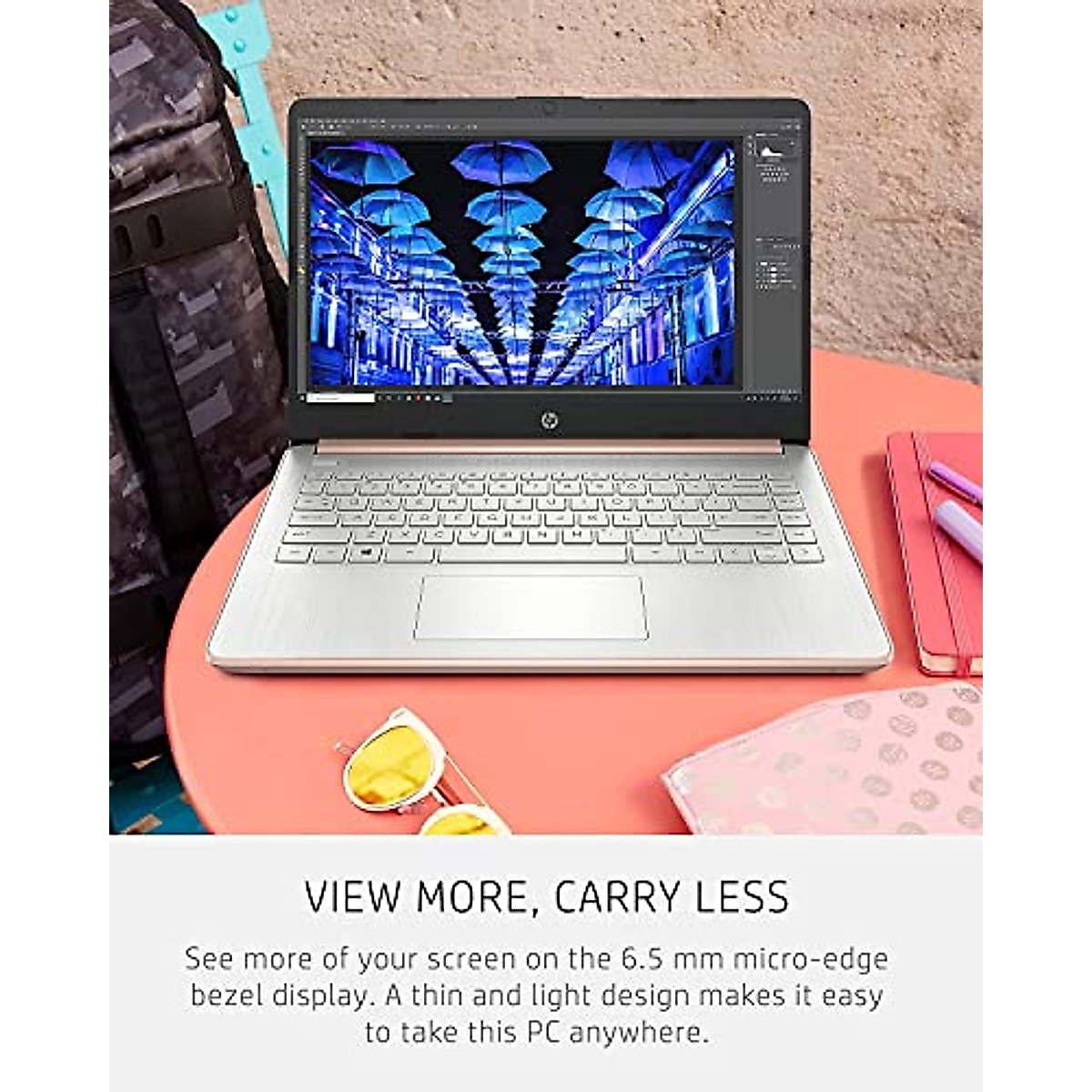 HP Stream 14inch HD Touchscreen Display, Intel Celeron N4020 Dual-Core Processor,4GB DDR4 Memory,192GB Storage(64GB eMMC+128GB Card),WiFi,Webcam,1-Year Microsoft 365, Win 10 S, Rose Gold | TGCD bundle