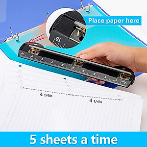 WorkLion 3 Ring Hole Punch for Binder, Portable Puncher, Office Assistant, Black…