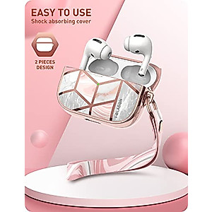 i-Blason Cosmo Series Case Designed for Airpods Pro, 360° Protective Stylish AirPods Pro Case Cover Compatible with Apple AirPods Pro (2019) - Marble