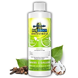 BugZooka 8oz Concentrate: Makes 2 Gallons All Natural Prevents Ants, Spiders, Aphids, Whiteflies, Caterpillars, Thrips, Stink Bugs,miticides, Pesticides, and Fungicide All Stages of Crops USDA