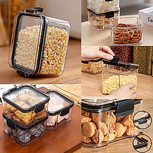 AKOAK 1 Pack Airtight Food Storage Container - (460ml) Square Clear Storage Box - Spices, Sweets, Nuts, Coffee and Tea, Spillproof to Keep Food Fresh and Dry