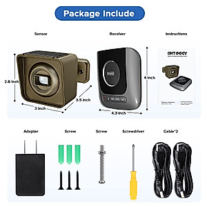 Chtoocy Long Range 2800 ft Solar Wireless Driveway Alarm Outdoor Weather Resistant Motion Sensor & Detector-Security Alert System-Monitor & Protect Outside Property