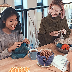 Darn Good Yarn handcrafted ceramic knitting crocheting yarn bowl| Purple speckled design| Large- holds at least 2 balls of yarn