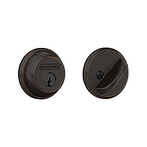 Schlage B60 N 716 Deadbolt, Keyed 1 Side, Highest Residential Security, Aged Bronze