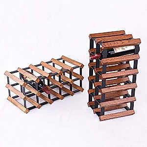 TEmkin Wine Rack 15 Bottles Wine Show Wine Storage Rack Cube Cabinets Wine Rack Wine Display Stand Storage Shelf Suspension Solid Wood Grape Wine Cellar Wine Cellar Bar C