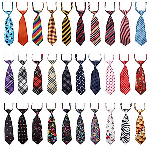 Segarty Dog Ties 30 PCS Dog Neckties, Adjustable Neck Ties and Bows for Medium Large Pets Festival Formal Bulk Pet Bowties Collar Grooming Accessories Holiday Birthday Wedding Costumes