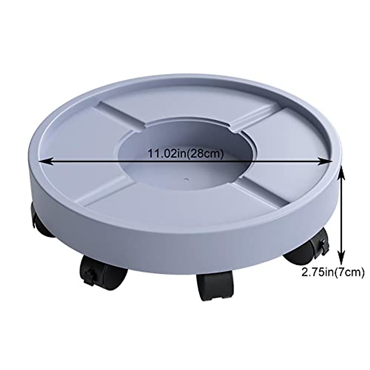 RUDINO,Plant Caddies,Rolling Plant Stand,Planter Caddy,Plant Roller Base,Planter Caddy with Wheels,Plant Tray with Wheels,Plant Stand with Wheels Outdoor.-Grey-Living Room,Balcony,Study and Garden.