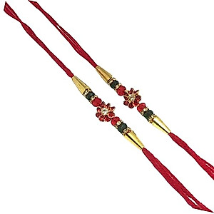 TheNext7 Set of 2 Rakhi for Brother, Rakhi for bhaiya and Bhabhi, Latest Rakhi Design, Rakhi from India
