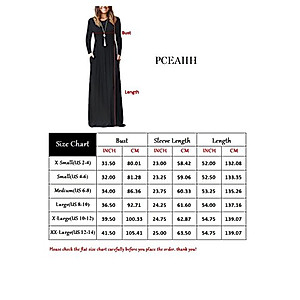 PCEAIIH Women Long Sleeve Loose Plain Maxi Dresses Casual Long Dresses with Pockets Black X-Large