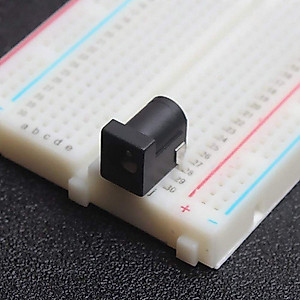 DIKAVS Breadboard-Friendly 2.1mm PCB Mounting Female DC Power Barrel Jack (Pack of 10)