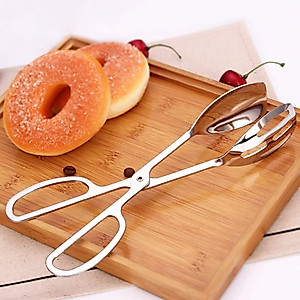 KEBE 2-PACK Serving Tongs for Buffet Party Catering .Thickening Food Serving Tongs Salad / Cake / Bread Tongs Kitchen Tongs, Stainless Steel