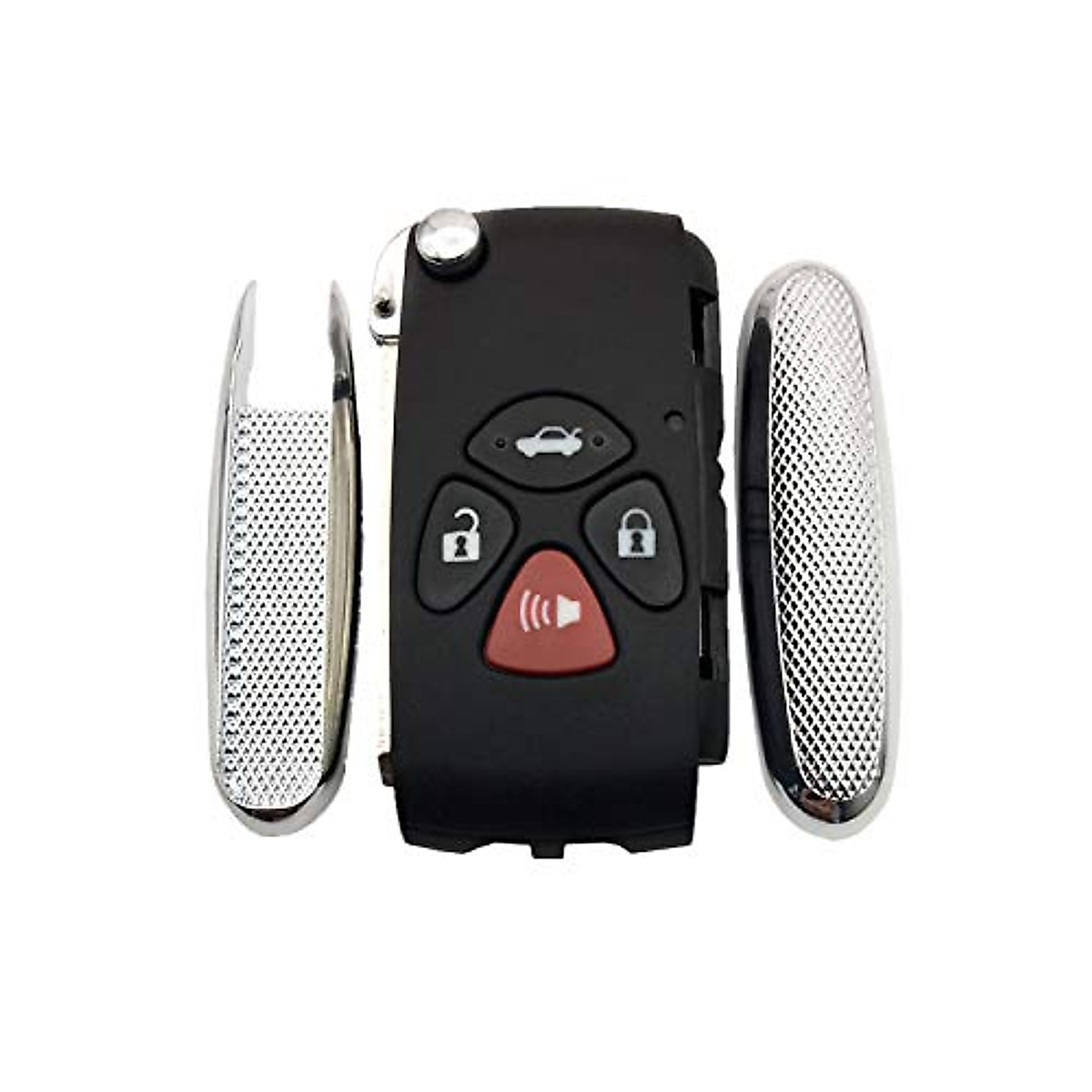 KEMANI Uncut Blade Modify Flip Folding Remote Key Shell Refit for Toyota Camry Avalon Corolla Matrix RAV4 Venza Keylless Fob Case 4 Button No Chips