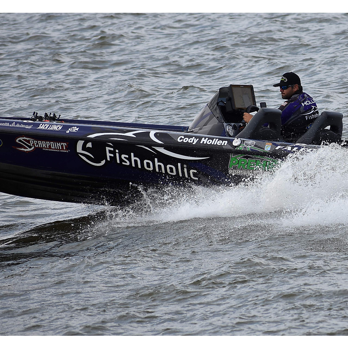 Fishoholic Pro Series Polarized Fishing Sunglasses w' Rubber Accents - Free Case & Pouch - UV400 Sun Protection - Fishing Gift (GB-BLU-gry)