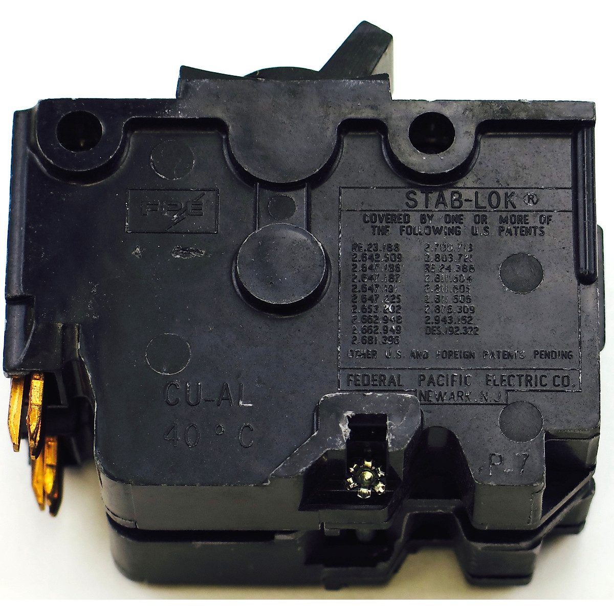 A NA215 STAB-LOK FEDERAL PACIFIC 15 AMP, 2 POLE FPE BREAKER 15A 2P THICK SERIES 215 NI