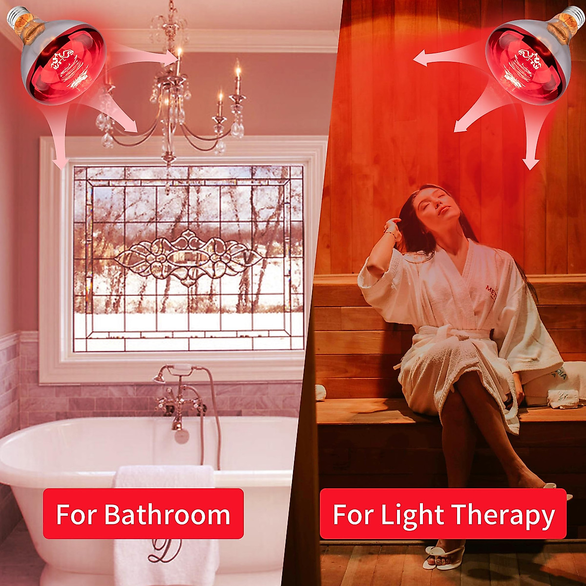 4 Pack 250 Watts Heat Lamp Bulbs, R40 Brooder Heat Lamp for Chickens, Infrared Reflector Heat Bulbs for Brooder Heater, Incandescent Heating bulb for Pet, Light Therapy, Bathroom, Food