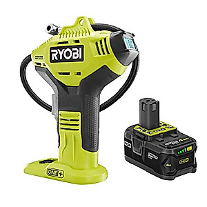 Ryobi P737D 18-Volt ONE+ Cordless High Pressure Inflator with Digital Gauge & 4.0 Ah 18-Volt Lithium-Ion High Capacity Battery (Bulk Packaged)