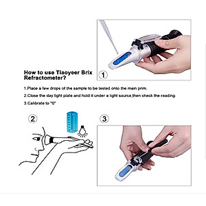 Brix Refractometer with ATC Digital Handheld Refractometer for Homebrew Wort Beer Wine Fruit Sugar, Dual Scale-Specific Gravity 1.000-1.130 and Brix 0-32% (Black)
