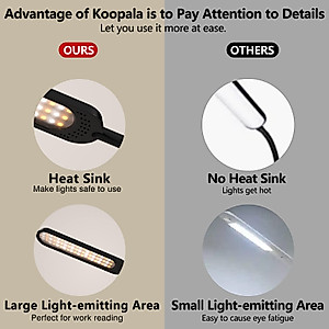 Koopala LED Floor Lamp, Bright Tall Standing Lamp with 4 Brightness Levels&4 Color Temperatures, Adjustable Gooseneck, Touch Control, Standard Lamp, for Study/Living Room/Bedroom/Office/Reading-Black