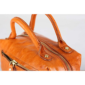 Ancicraft Shoulder Bags For Women Leather Handbags Yellow brown Top Handle Crossbody Bag Purse For Her Fashion