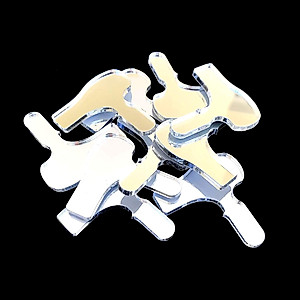 Super Cool Creations Hairdryer Shaped Crafting Mirrors, Set of 10, Many Colours, Shatterproof Acrylic, Blue Mirror, Pack of 10 x 5cm