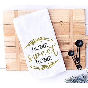 Handmade Kitchen Towel - Housewarming Home Sweet Home Hand Towel - 28x28 Inch Perfect for Chef Hostess Housewarming Christmas Mother’s Day Birthday Gift (Home Sweet Home)