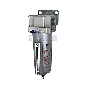 HEAVY DUTY INDUSTRIAL RATED HIGH FLOW PARTICULATE FILTER, IN-LINE WATER TRAP FOR COMPRESSED AIR LINE SYSTEMS, 5 MICRON WITH METAL BOWL (1/2" NPT, 5oz)