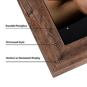 Calenzana 16x20 Poster Picture Frames Rustic Distressed Photo Frame 16 x 20 Set, Wall Hanging, 2 Pack, Brown