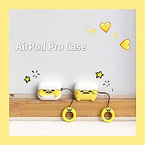 AirPods Pro Case(2019),Airpods Pro Accessories,Airpods Pro Skin,TXGOT 3D Cute Cartoon Funny Cool Kits Character Design Skin Fashion Silicone Case Cover for Apple Pro Charging Case (Lazy Egg)