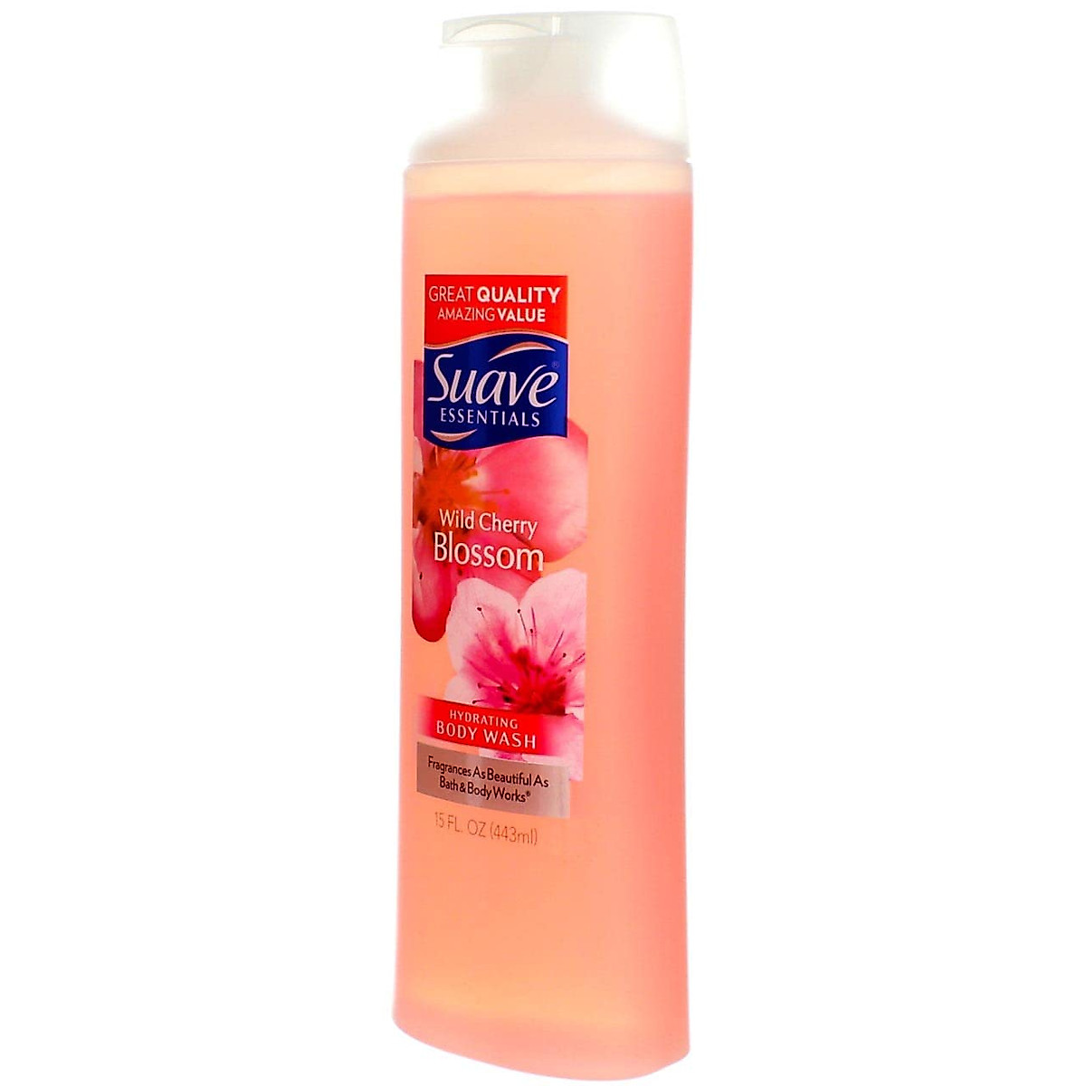 Suave Essentials Body Wash, Wild Cherry Blossom 15 Ounce (Pack of 2)