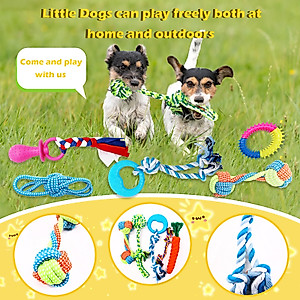 Puppy Dog Toys Set, 16pcs Dog Teething Chew Toys for Small Medium Large Dog, Dog Toys to Keep Them Busy, Interactive Dog Toothbrush Toys, Safe Training Dog Fun&Teeth Cleaning Toys (Mix Toys-16)