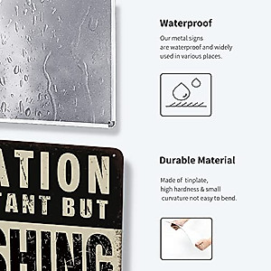 Fishing Decor Fishing Signs Lake House Decor Metal Sign - Education is important But Fishing is Importanter - 12x8 Inches Cabin Decor Man Cave Decor Tin Sign