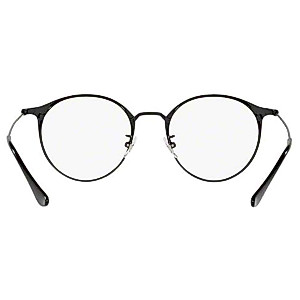 Ray-Ban RX6378F Low Bridge Fit Round Prescription Eyeglass Frames, Matte Black On Black/Demo Lens, 51 mm