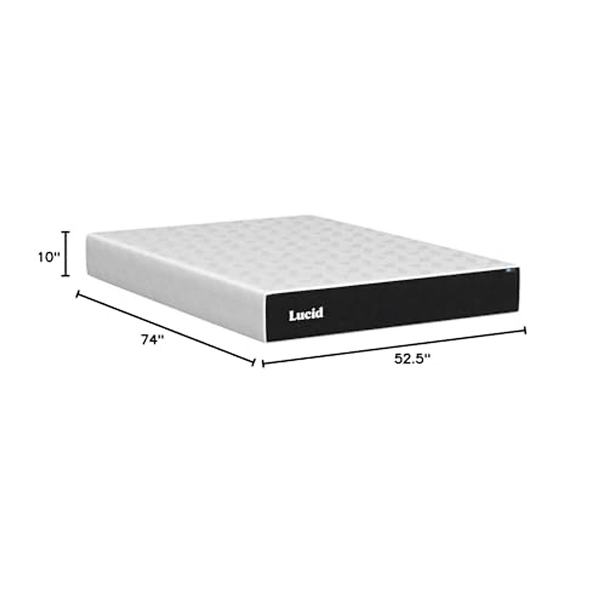 LUCID 10 Inch Memory Foam Mattress - Plush Feel - Infused with Bamboo Charcoal and Gel - Bed in a Box - Temperature Regulating - Pressure Relief - Breathable - Full Size