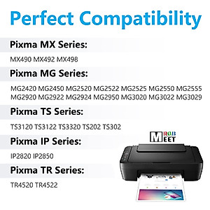 MeetRGB remanufactured Replacement for 245XL and 246XL Ink Cartridge Canon PG-245 CL-246 for Pixma iP2820 MX490 MX492 MG2520 MG2920 MG3029 MG3020 MG2420 TS3420 TS3120 TS3129 TS3320 TS3329 TR4520 MX492
